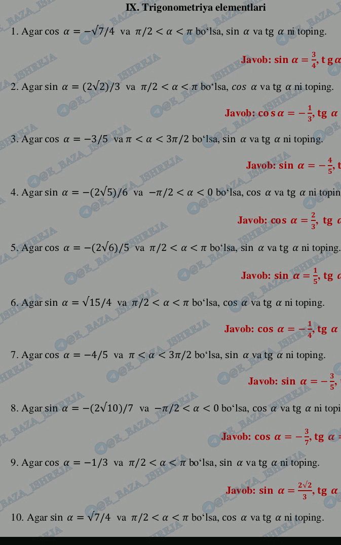 1. Agar $ = - {7}/4$ va $ /2