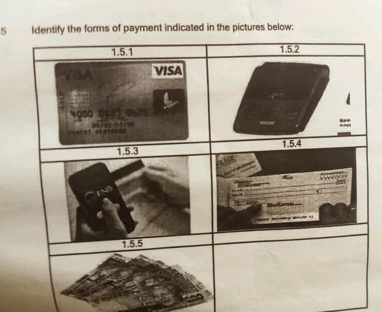 Identify the forms of payment indicated in | StudyX