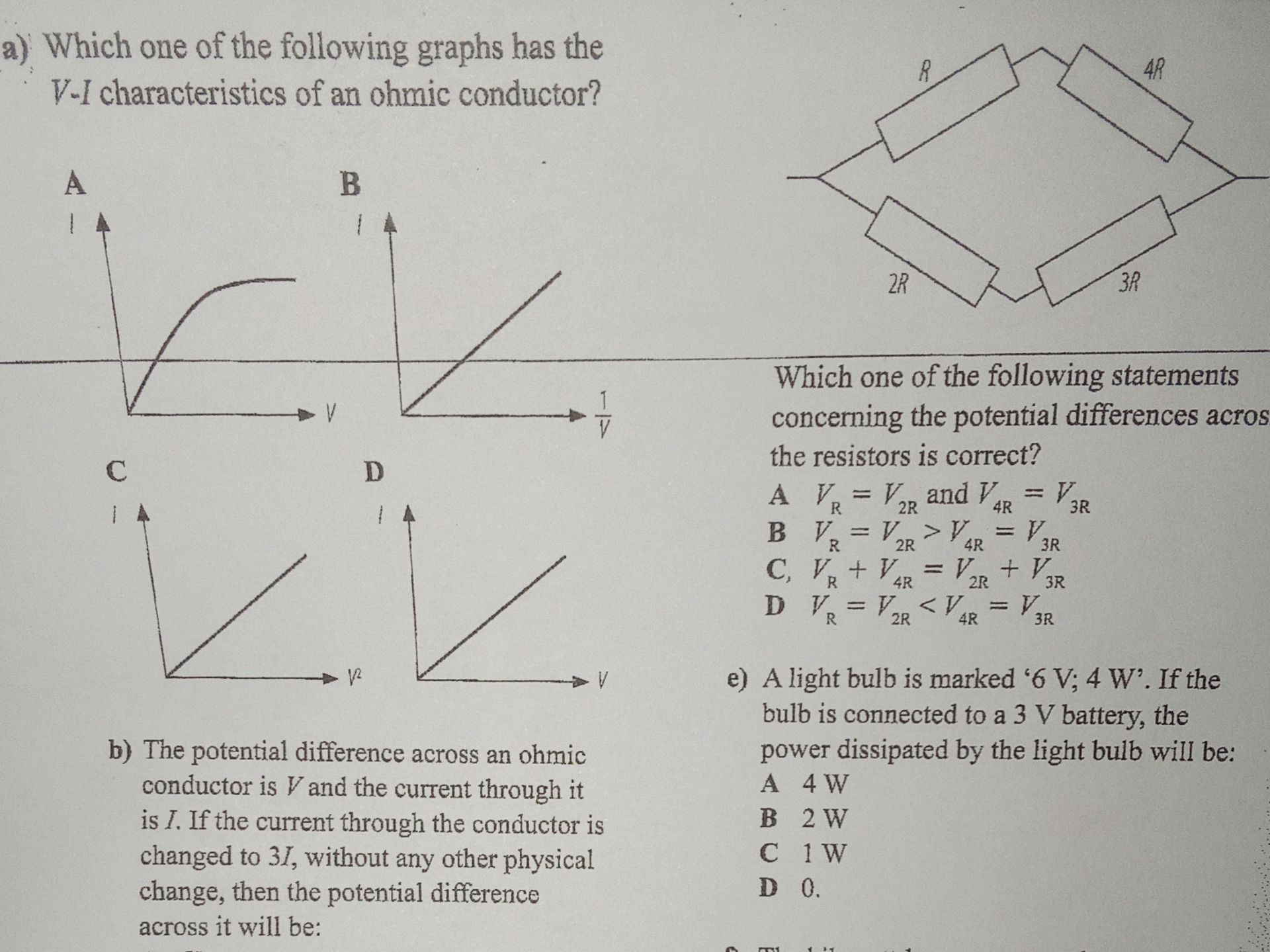 a) Which one of the following graphs has the | StudyX