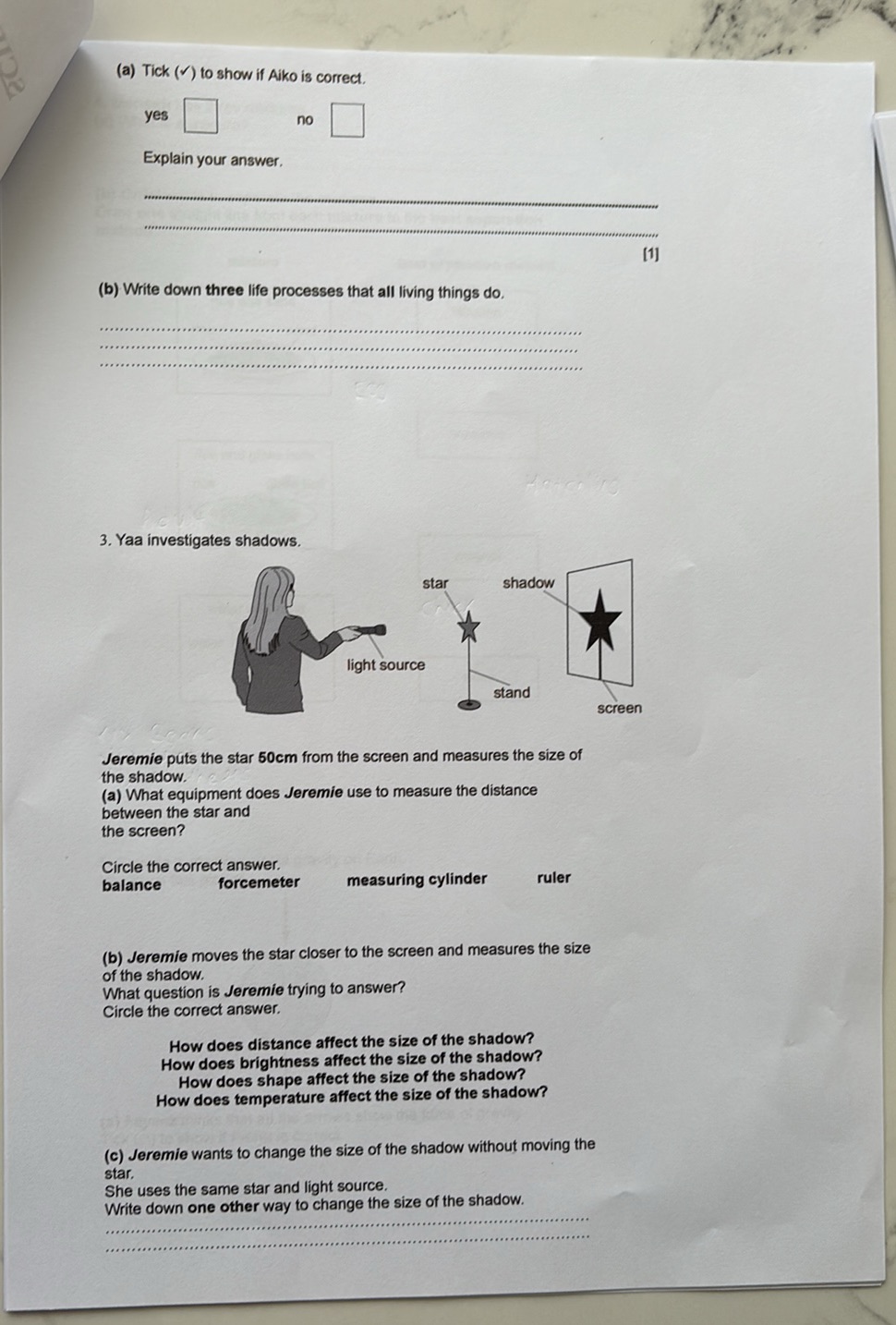 (a) Tick ( ) to show if Aiko is correct. | StudyX