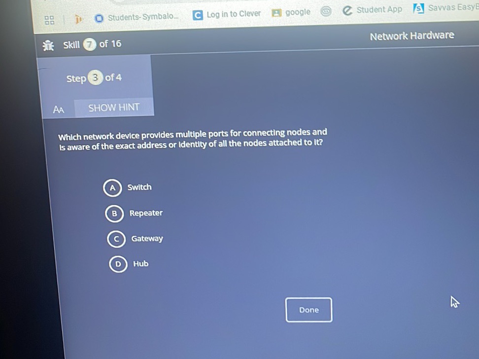 Which network device provides multiple ports | StudyX
