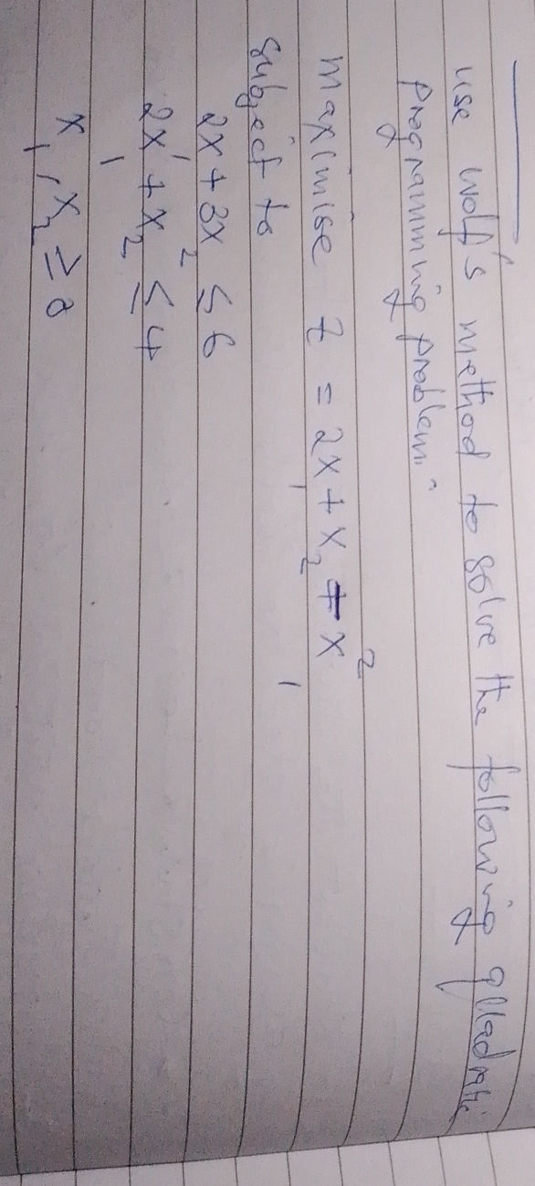 Use Wolf's method to solve the following | StudyX