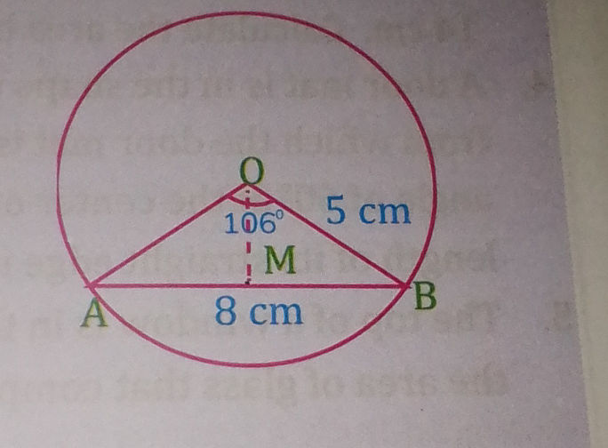 The image shows a circle with center O. A | StudyX
