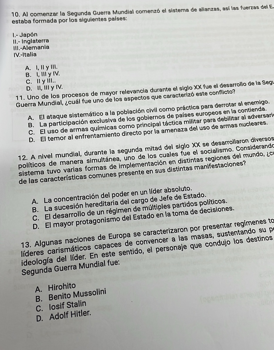 10. Al comenzar la Segunda Guerra Mundial | StudyX