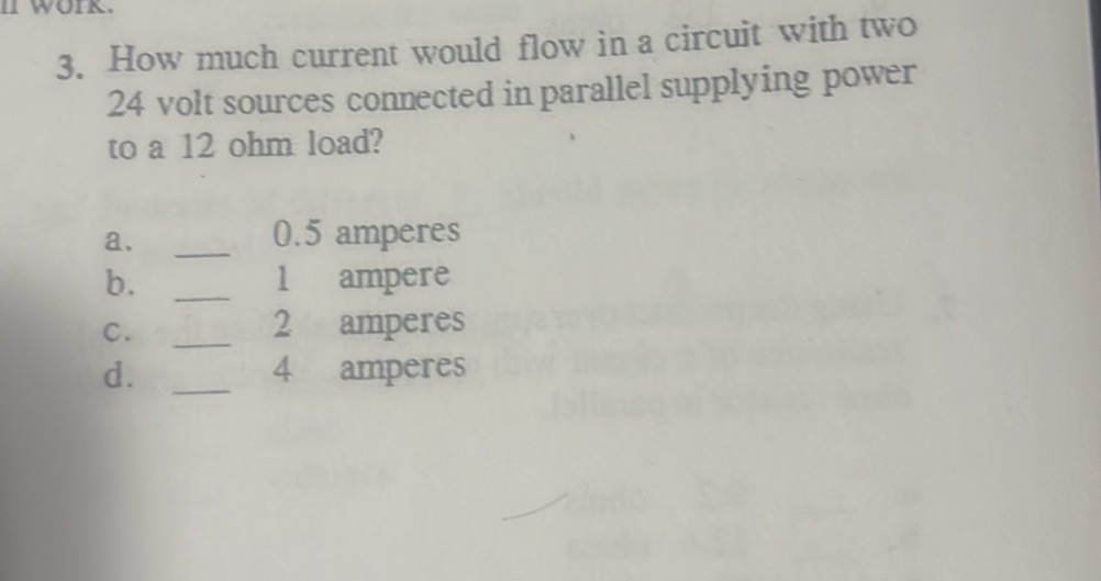 3. How much current would flow in a circuit | StudyX