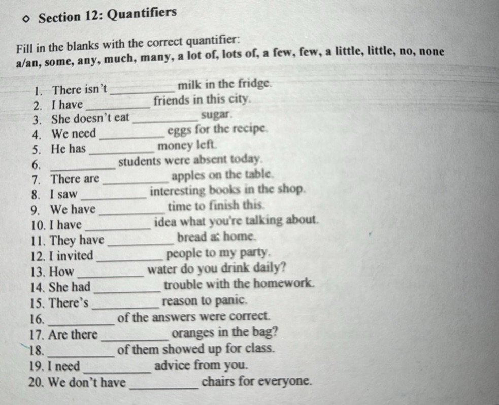 Fill in the blanks with the correct | StudyX