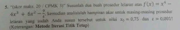 5. "(skor maks. 20 / CPMK 3)" Susunlah dua | StudyX