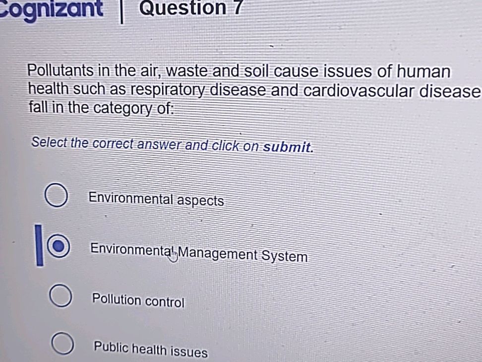 Pollutants in the air, waste and soil cause | StudyX