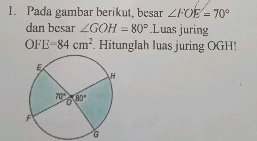 Pada gambar berikut, besar $ FOE = 70^ $ | StudyX