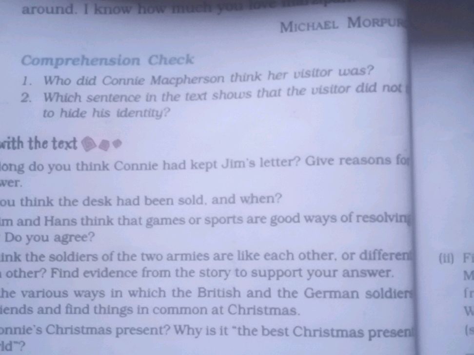 Comprehension Check 1. Who did Connie | StudyX