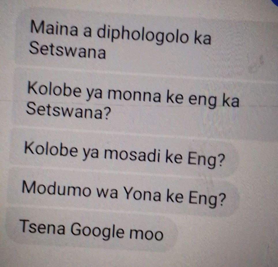 Maina a diphologolo ka Setswana Kolobe ya | StudyX