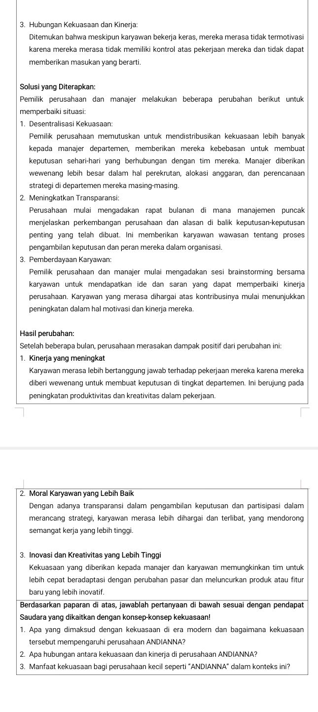 Berdasarkan paparan di atas, jawablah | StudyX