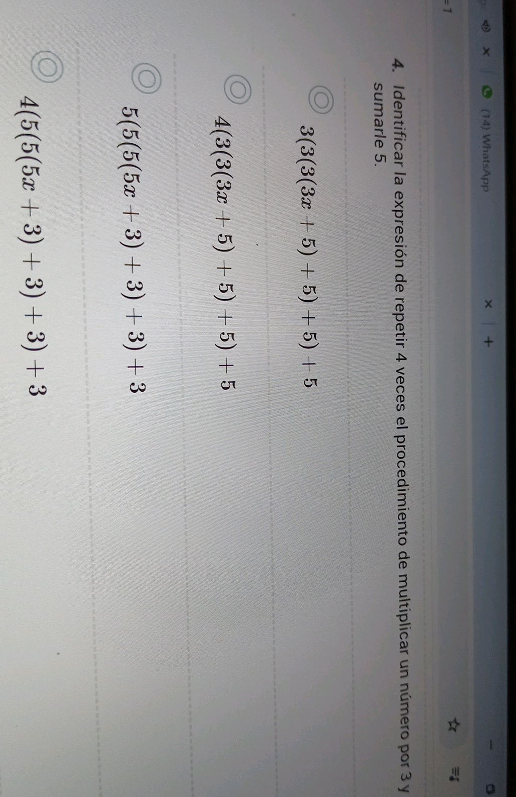 4. Identificar la expresión de repetir 4 | StudyX