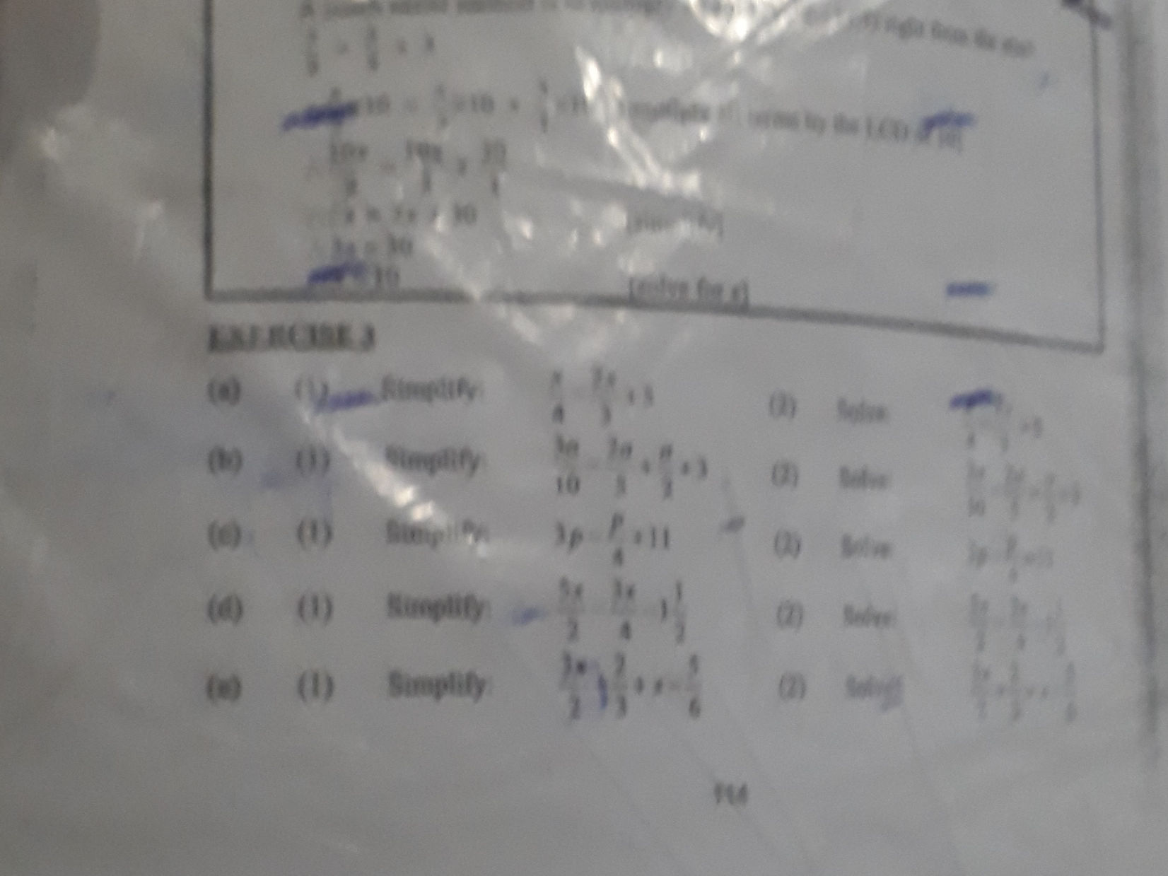 EXERCISE 3 (a) (1) Simplify: $ {x}{4} + | StudyX