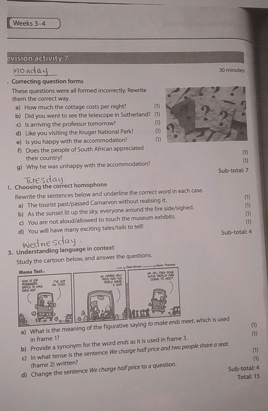 1. Correcting question forms These questions | StudyX