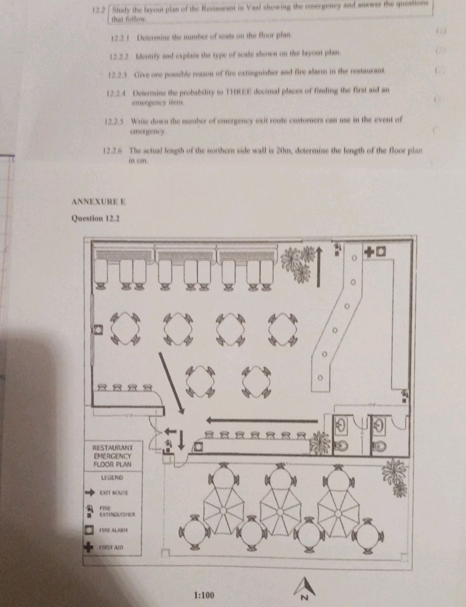 12.2 Study the layout plan of the Restaurant | StudyX