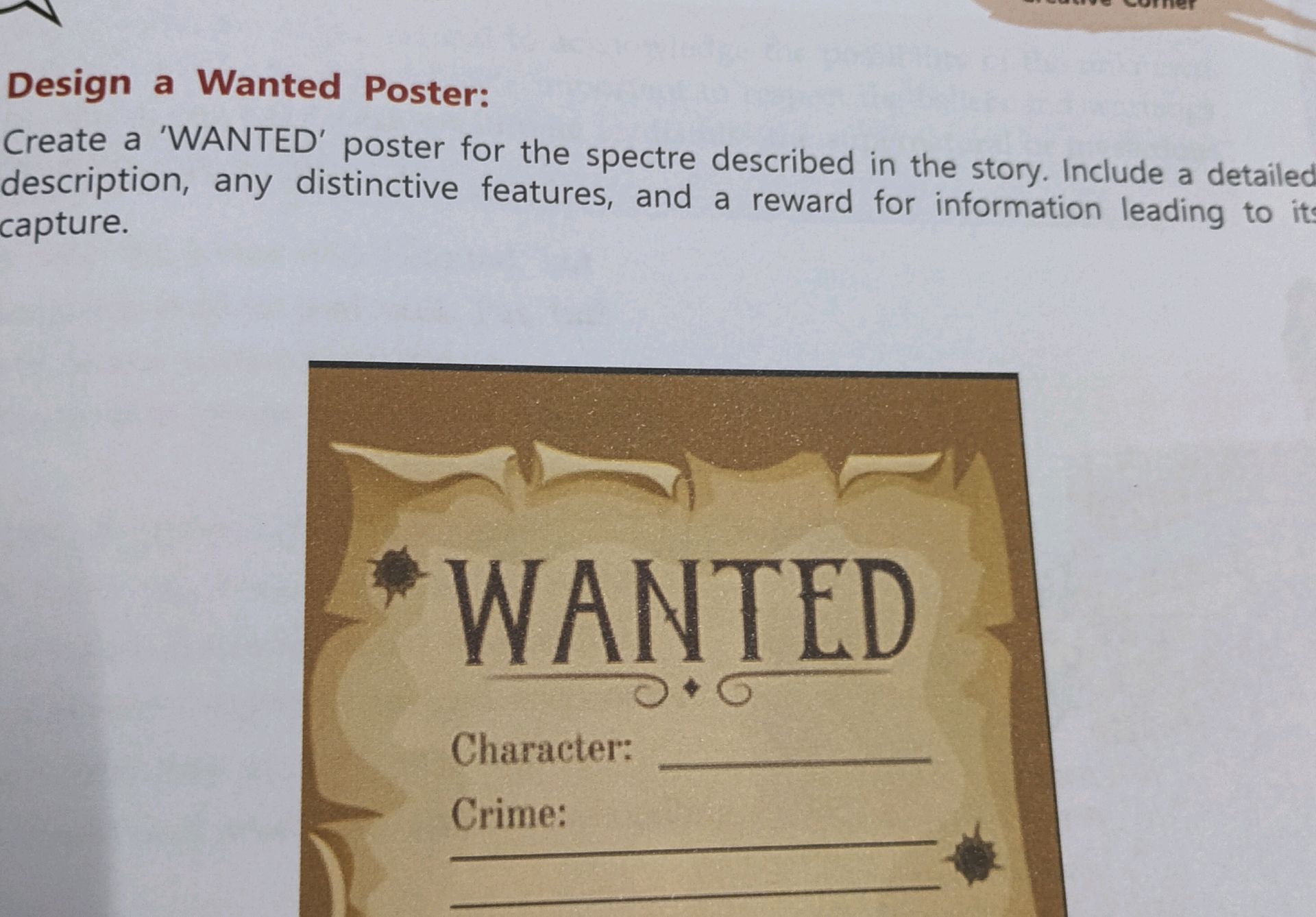 Design a Wanted Poster: Create a 'WANTED' | StudyX