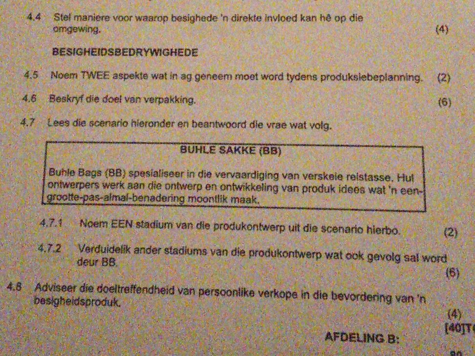 4.4 Stel maniere voor waarop besighede 'n | StudyX