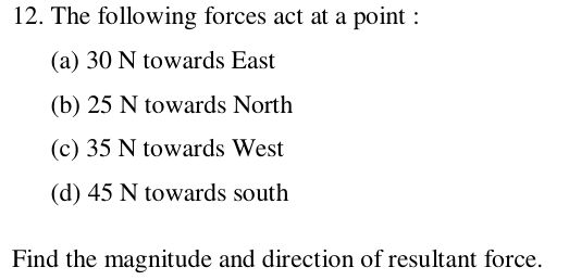 12. The following forces act at a point: | StudyX