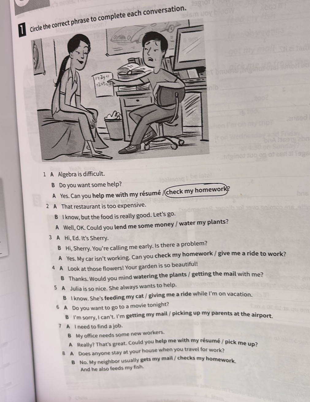 Circle the correct phrase to complete each | StudyX