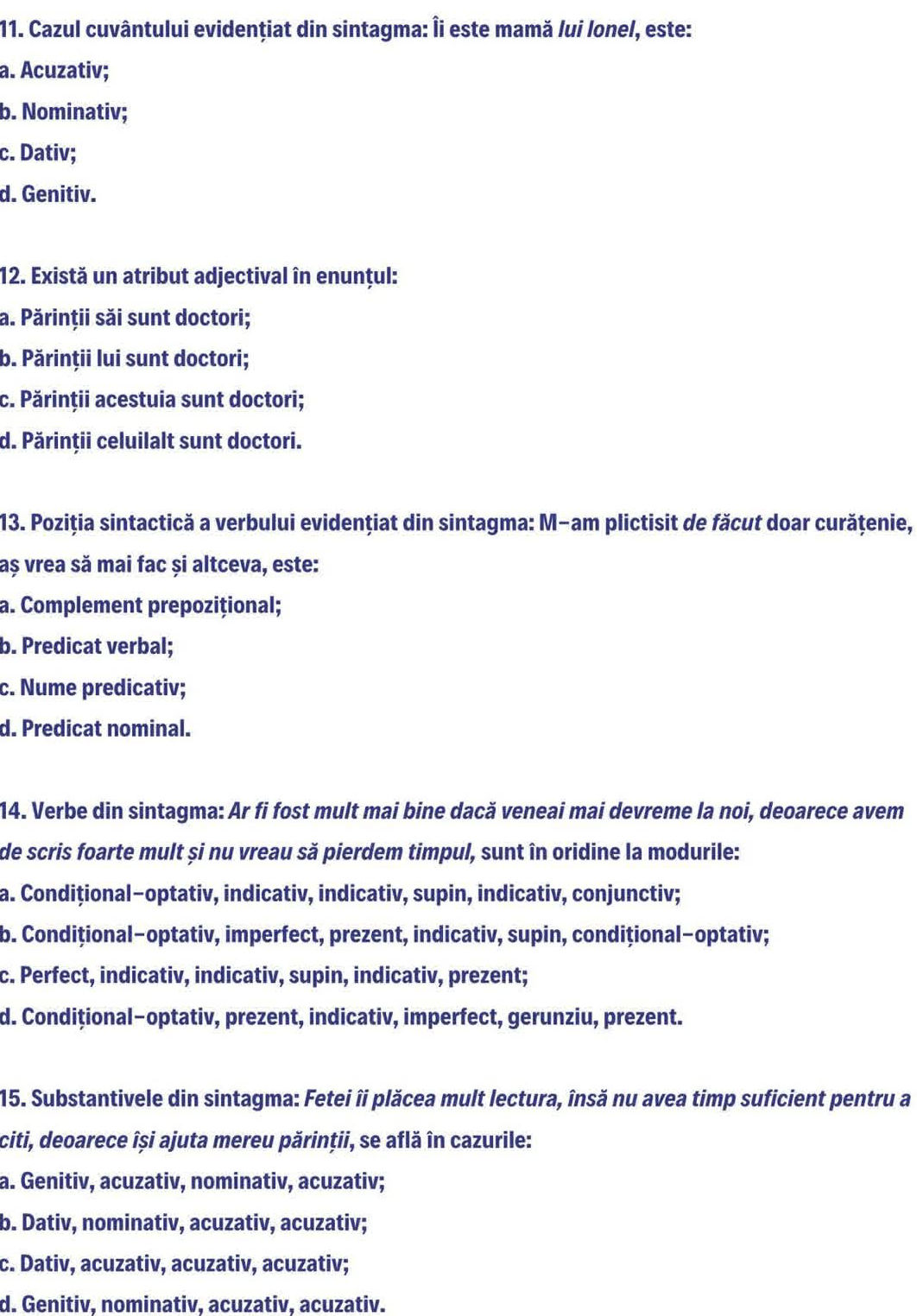 11. Cazul cuvântului evidențiat din | StudyX