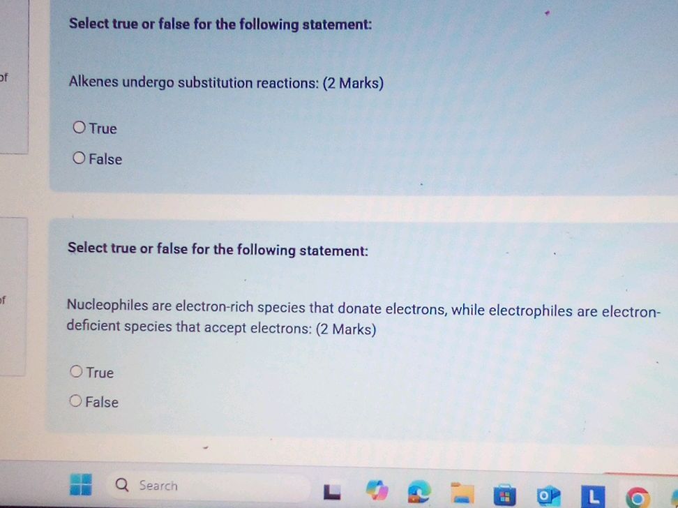 Select true or false for the following | StudyX