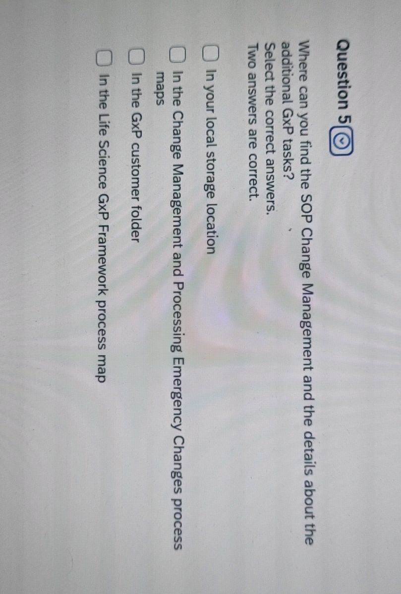 Question 5 Where can you find the SOP | StudyX