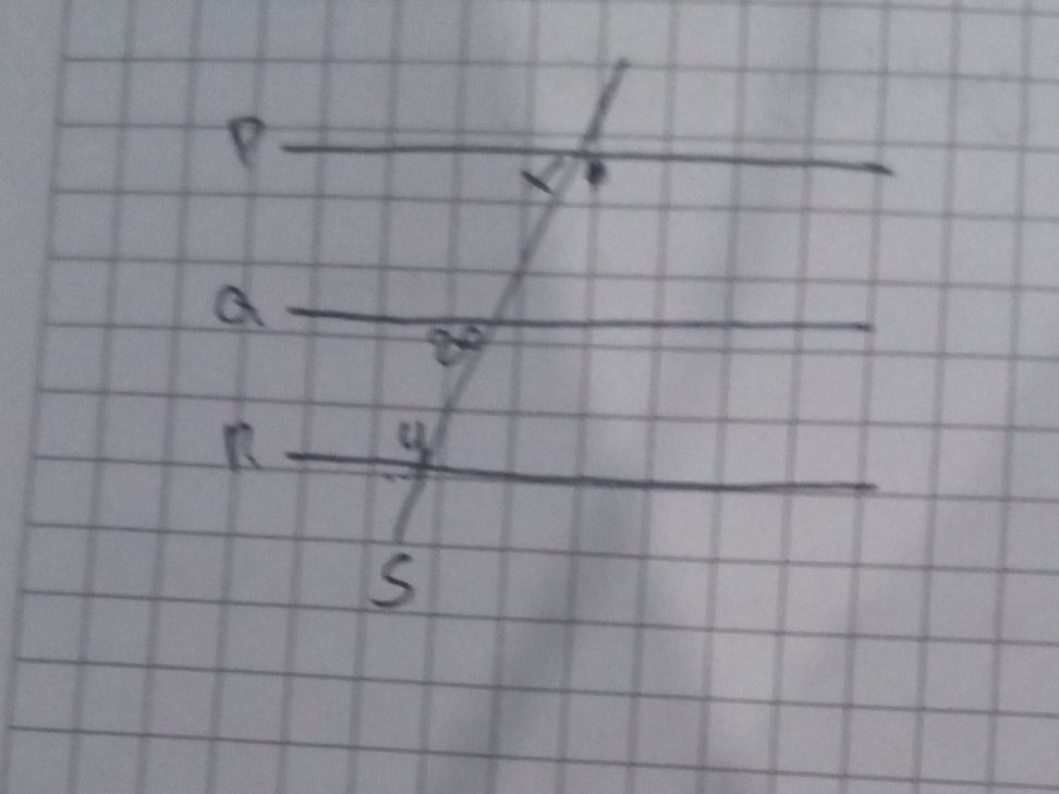 Lines P, Q, and R are parallel. The angle | StudyX