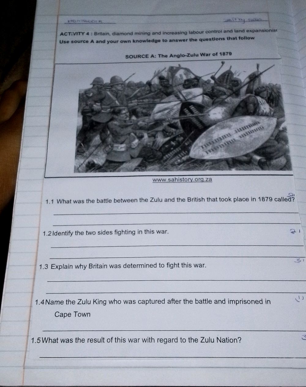 ACTIVITY 4: Britain, diamond mining and | StudyX