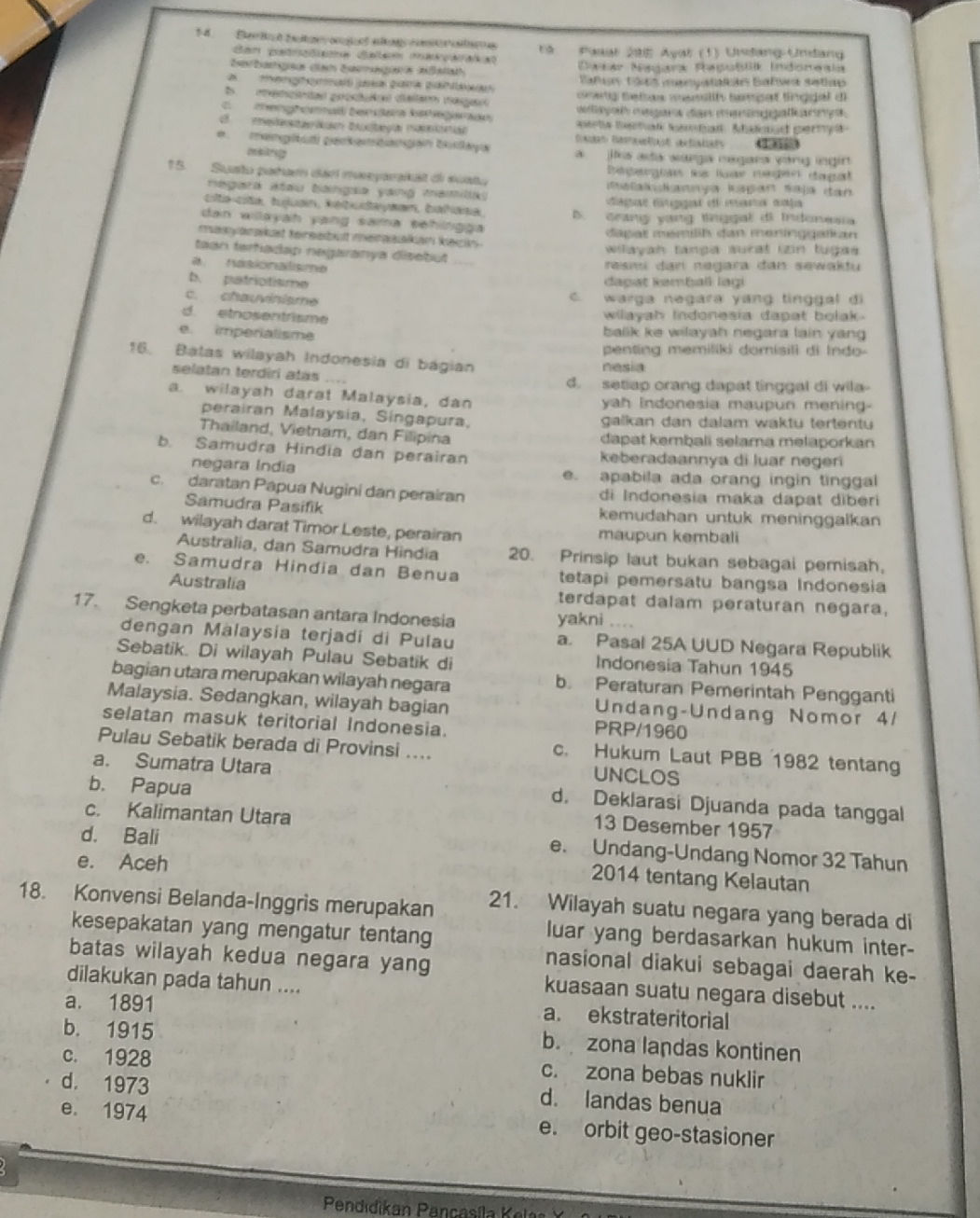 14. Berikut bukan wujud sikap nasionalisme | StudyX