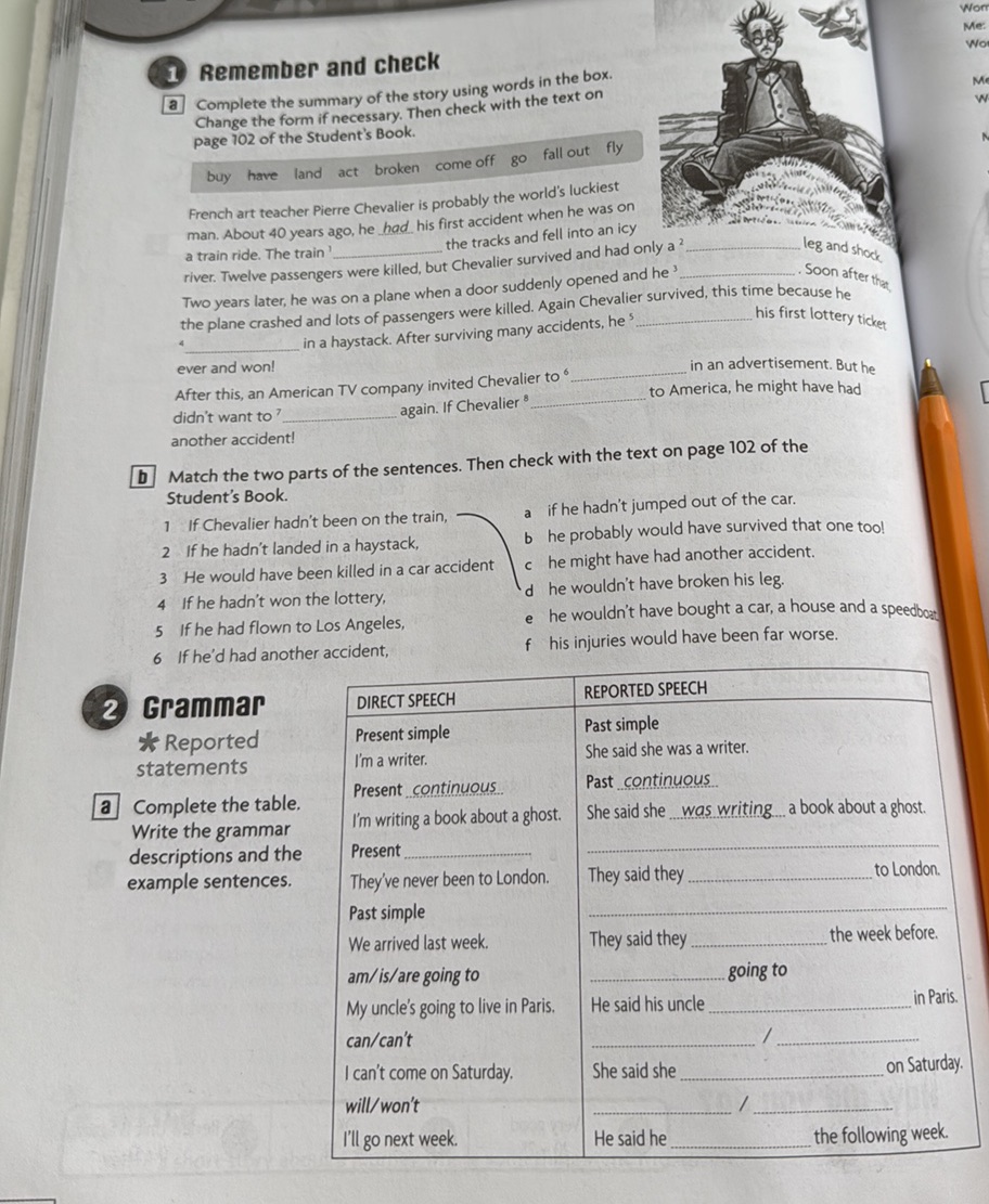 a Complete the summary of the story using | StudyX