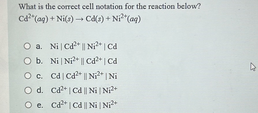 What is the correct cell notation for the | StudyX
