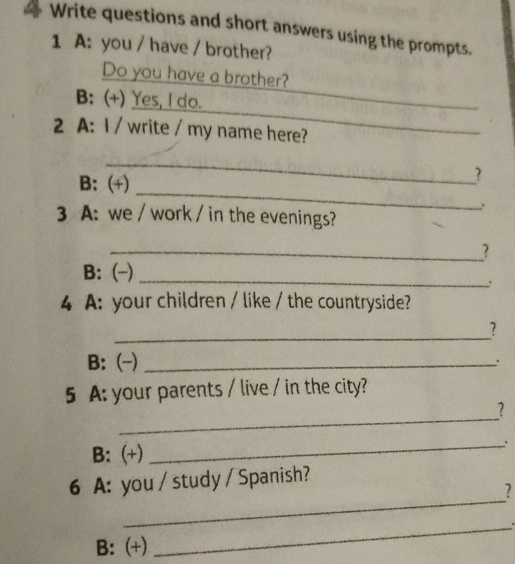 4 Write questions and short answers using | StudyX