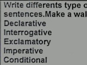 Write different types of sentences. | StudyX