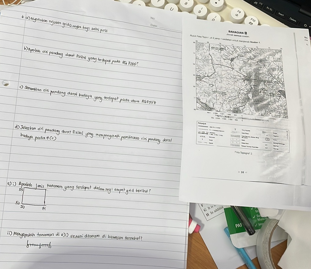 a) Nyatakan rujukan grid angka bagi balai | StudyX
