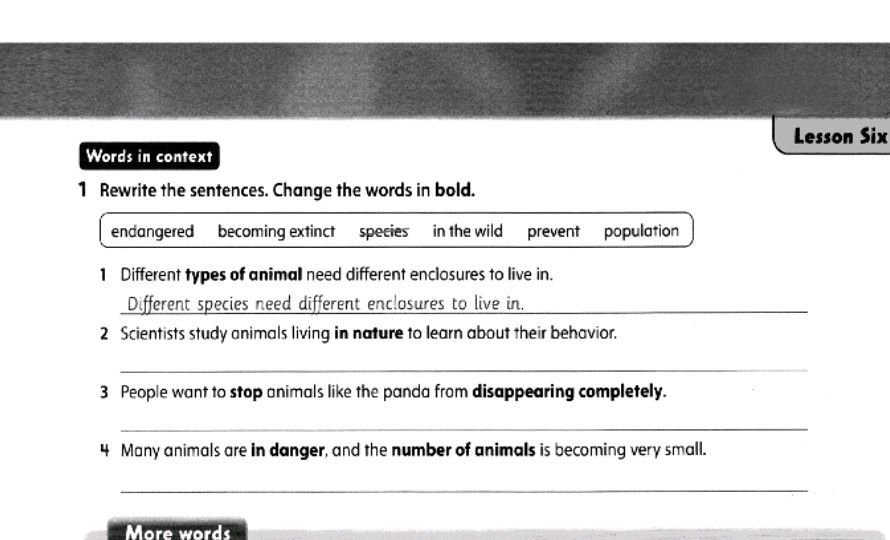 1 Rewrite the sentences. Change the words in | StudyX