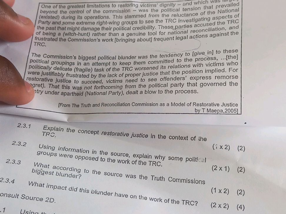 2.3.1 Explain the concept restorative | StudyX
