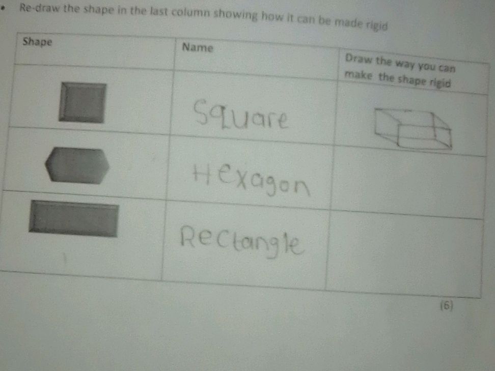 Re-draw the shape in the last column showing | StudyX