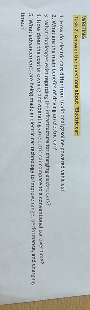 Task 2. Answer the questions about "Electric | StudyX