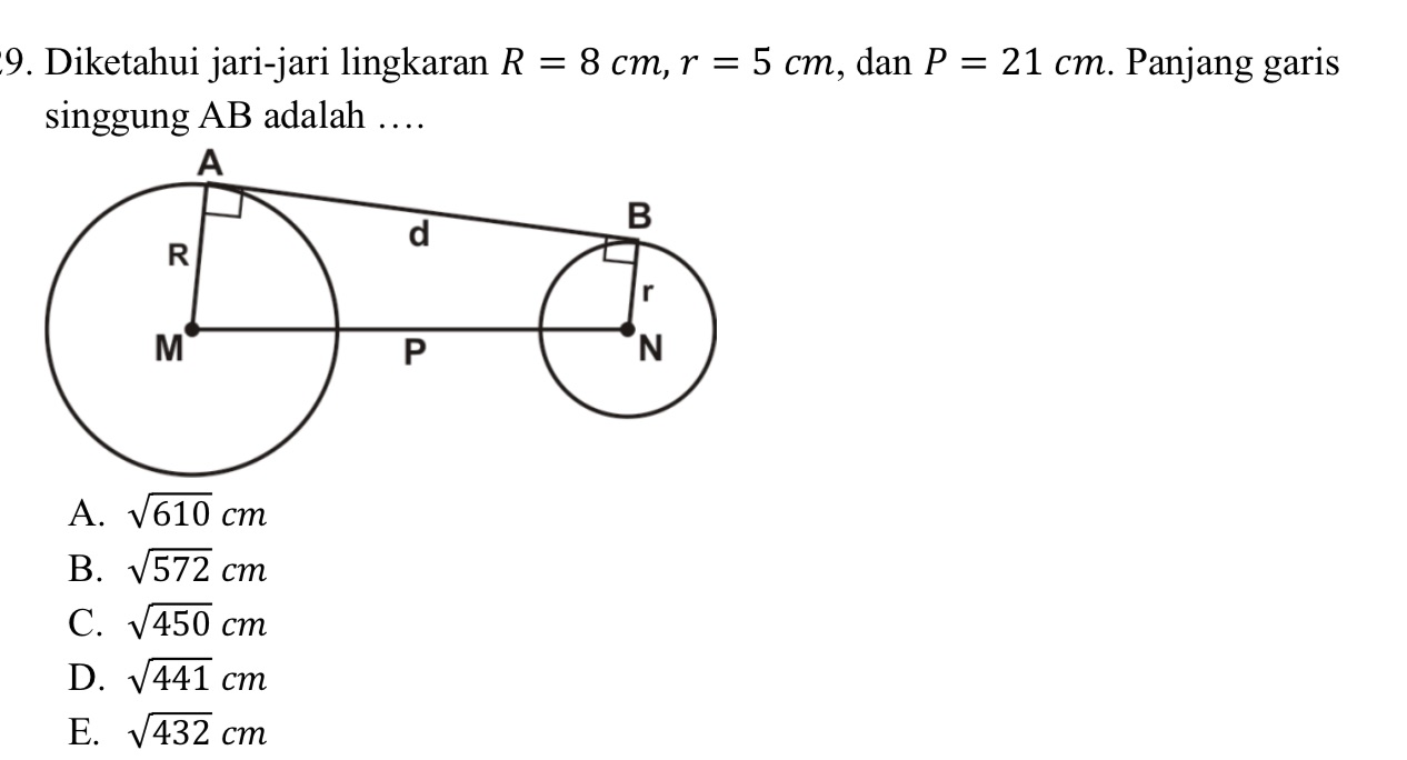 Diketahui jari-jari lingkaran $R = 8$ cm, $r | StudyX