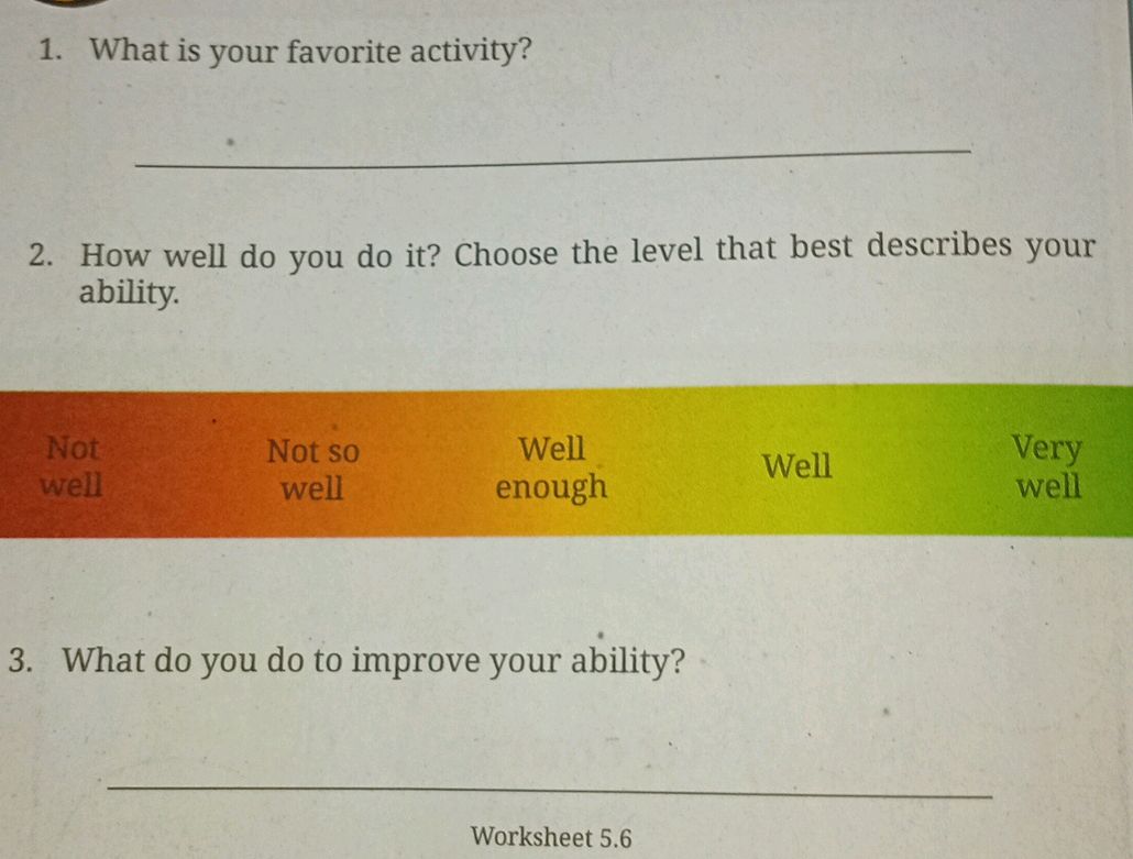 1. What is your favorite activity? 2. How | StudyX