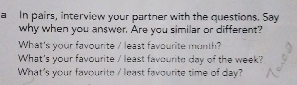 In pairs, interview your partner with the | StudyX