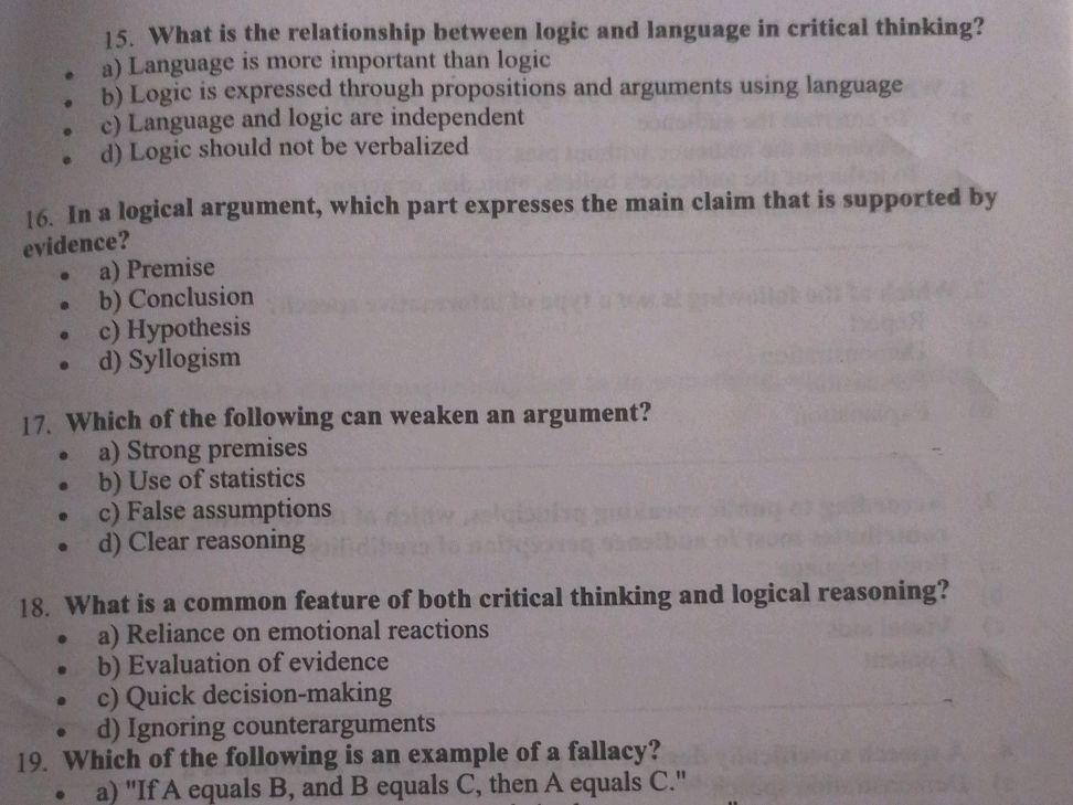 15. What is the relationship between logic | StudyX