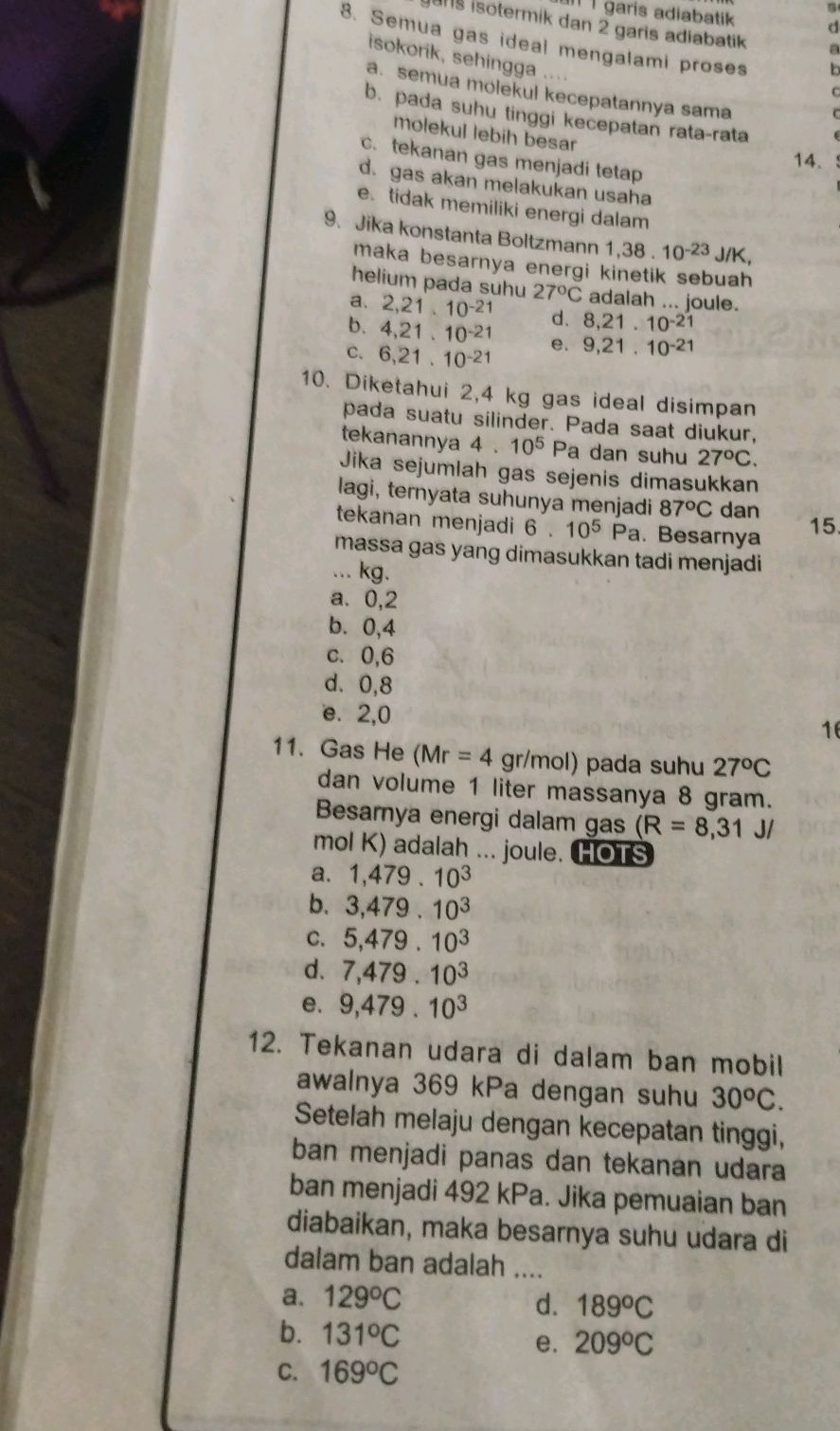 9. Jika konstanta Boltzmann $1,38 10^{-23} | StudyX