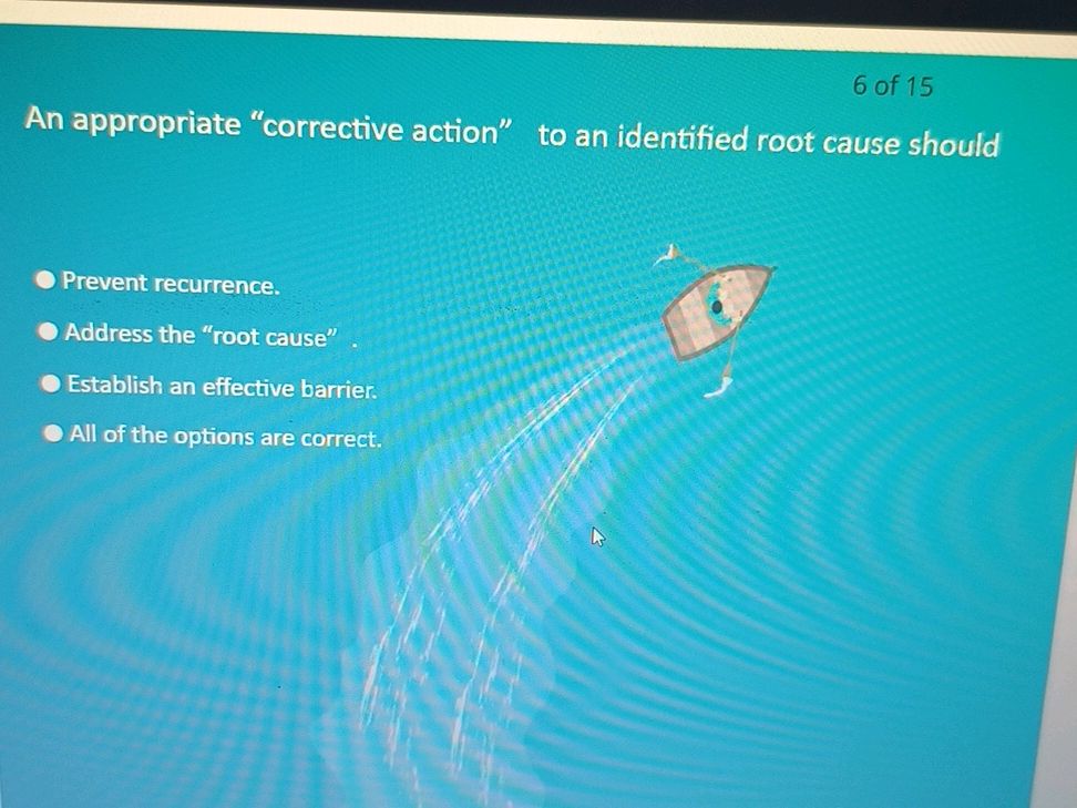 An appropriate "corrective action" to an | StudyX