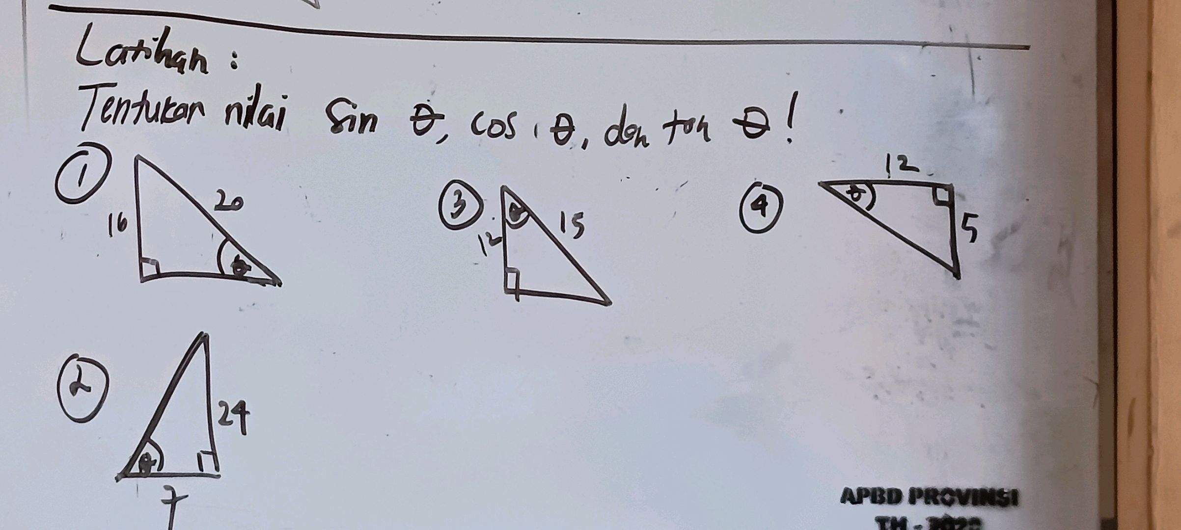 Latihan: Tentukan nilai $sin $, $cos $, | StudyX
