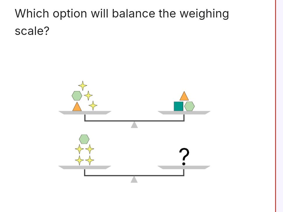 Which option will balance the weighing | StudyX