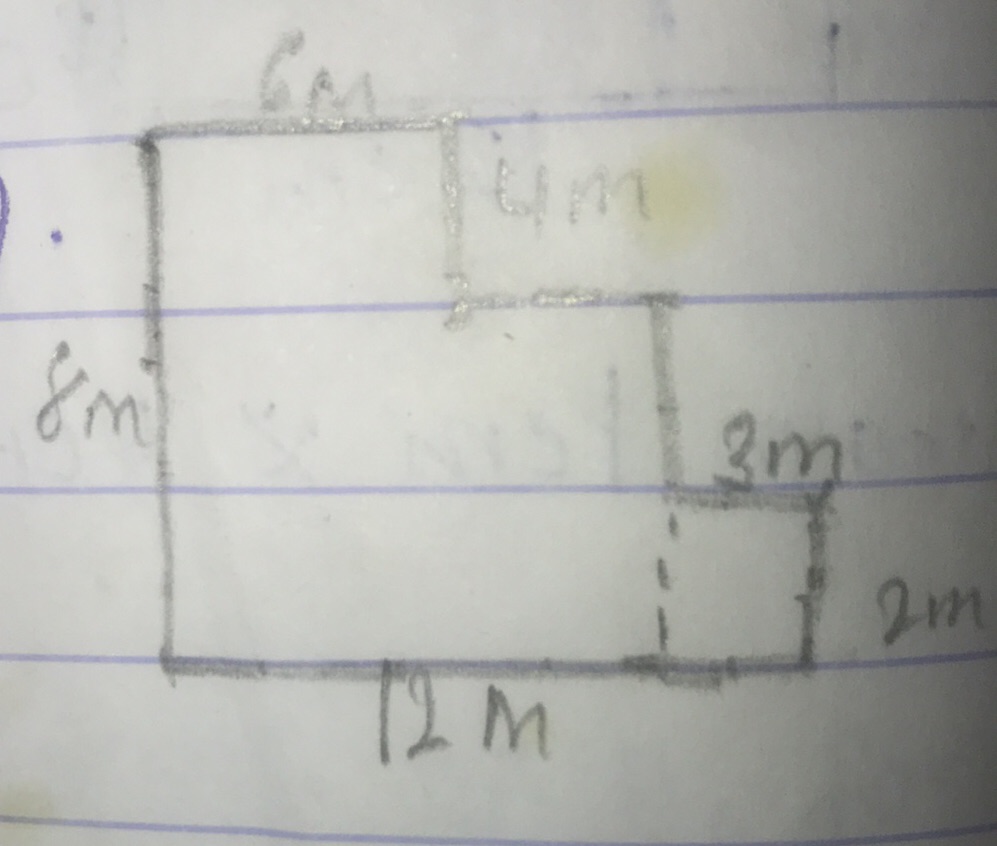 The image shows a composite shape with the | StudyX