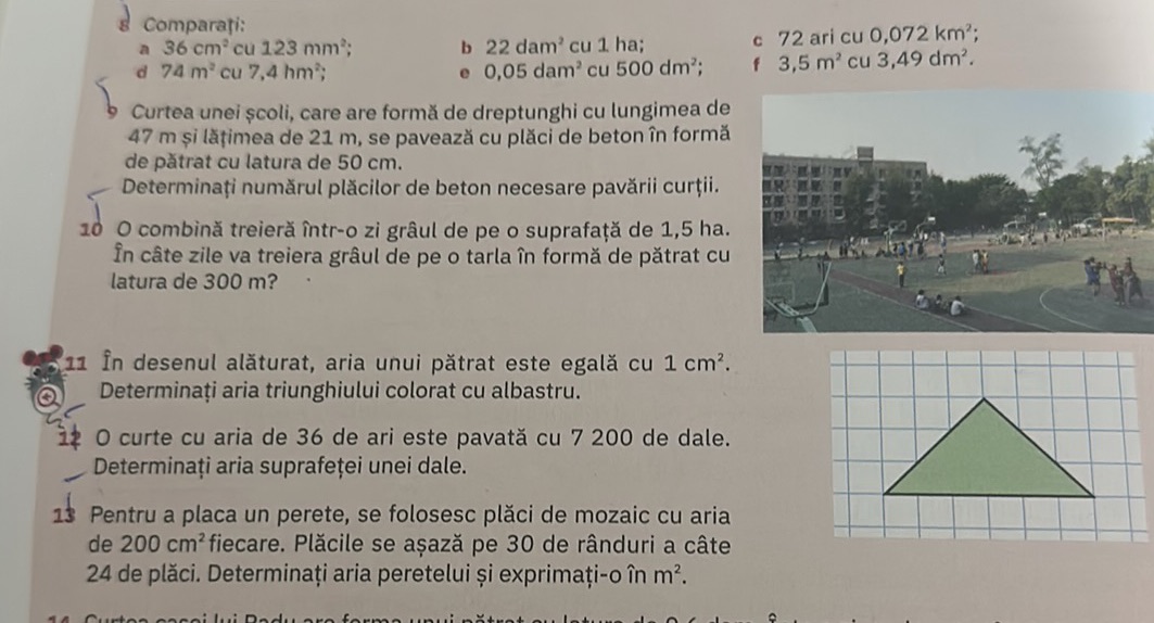 9. Curtea unei școli, care are formă de | StudyX