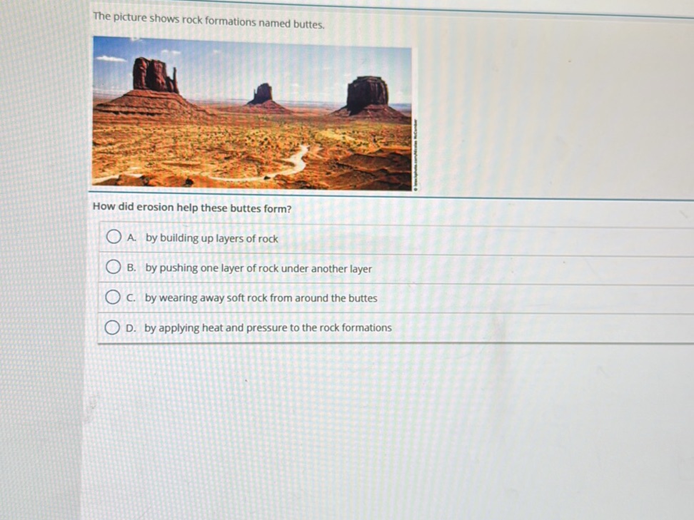 The picture shows rock formations named | StudyX